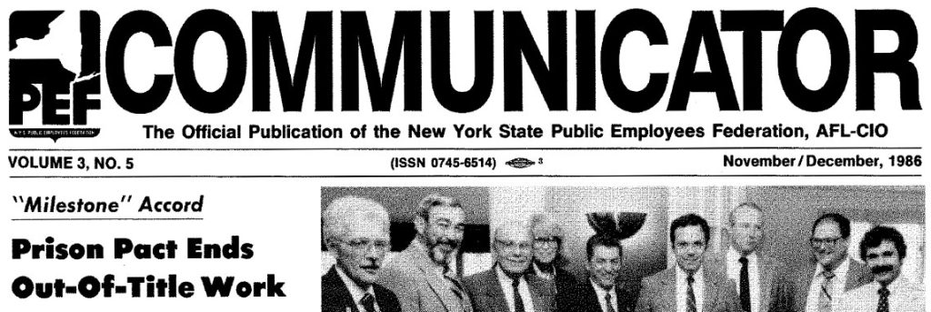 PEF Blast from the Past: Big Labor-Management Win at Prisons in 1986 ...